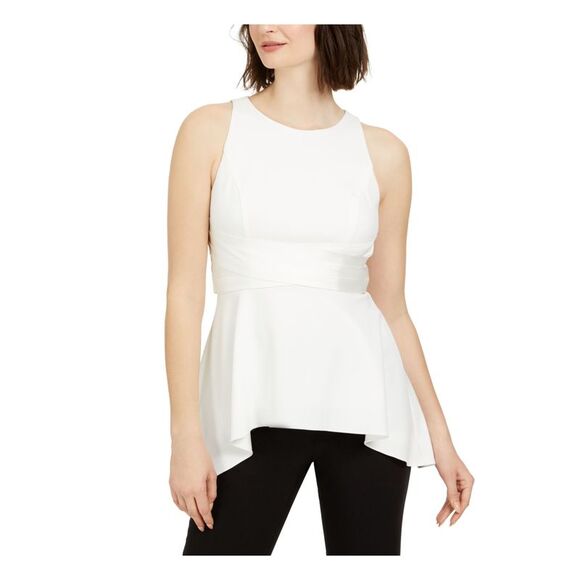 Adrianna Papell | Tops | Nwt Adrianna Papell Womens Ivory Tie Highlow ...